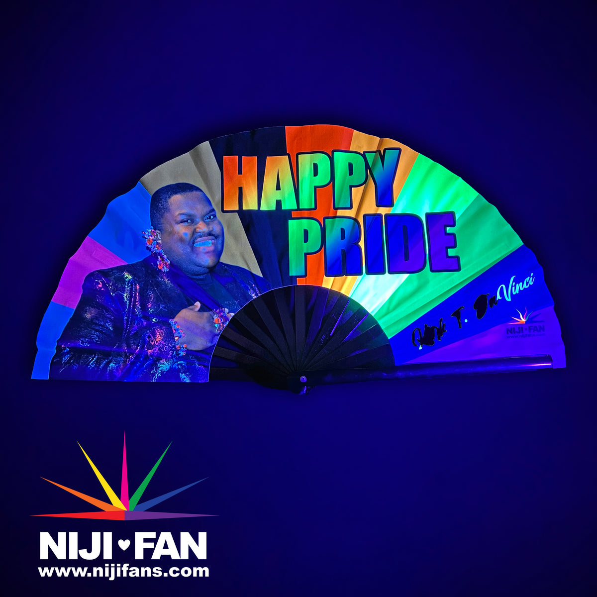 Kirk Pride Clack Fan *Blacklight Reactive* – Niji Fans